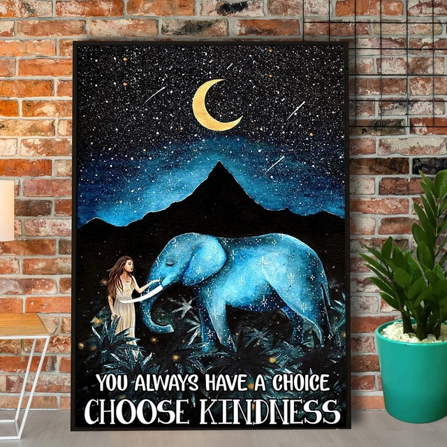 Kna Prints - 1 Pc Poster Elephant & Girl In Night You Always Have A ...