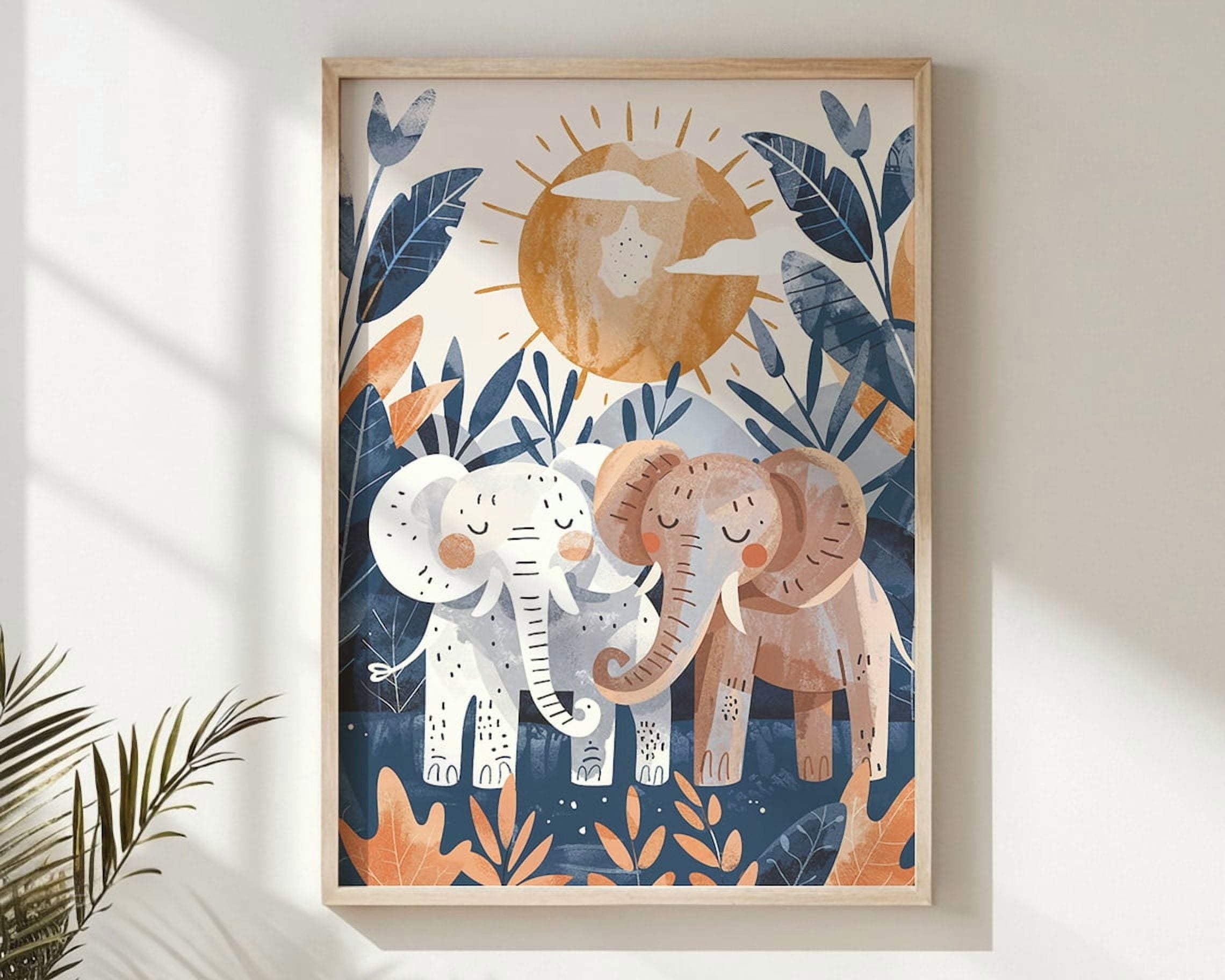 Kna Prints - 1 Pc Poster Elephant Nursery Wall Art, Safari Animals Kids ...