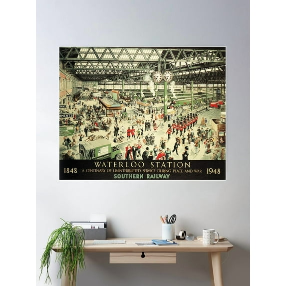 Kna Prints - 1 Pc Poster England Old Waterloo Train Station ...