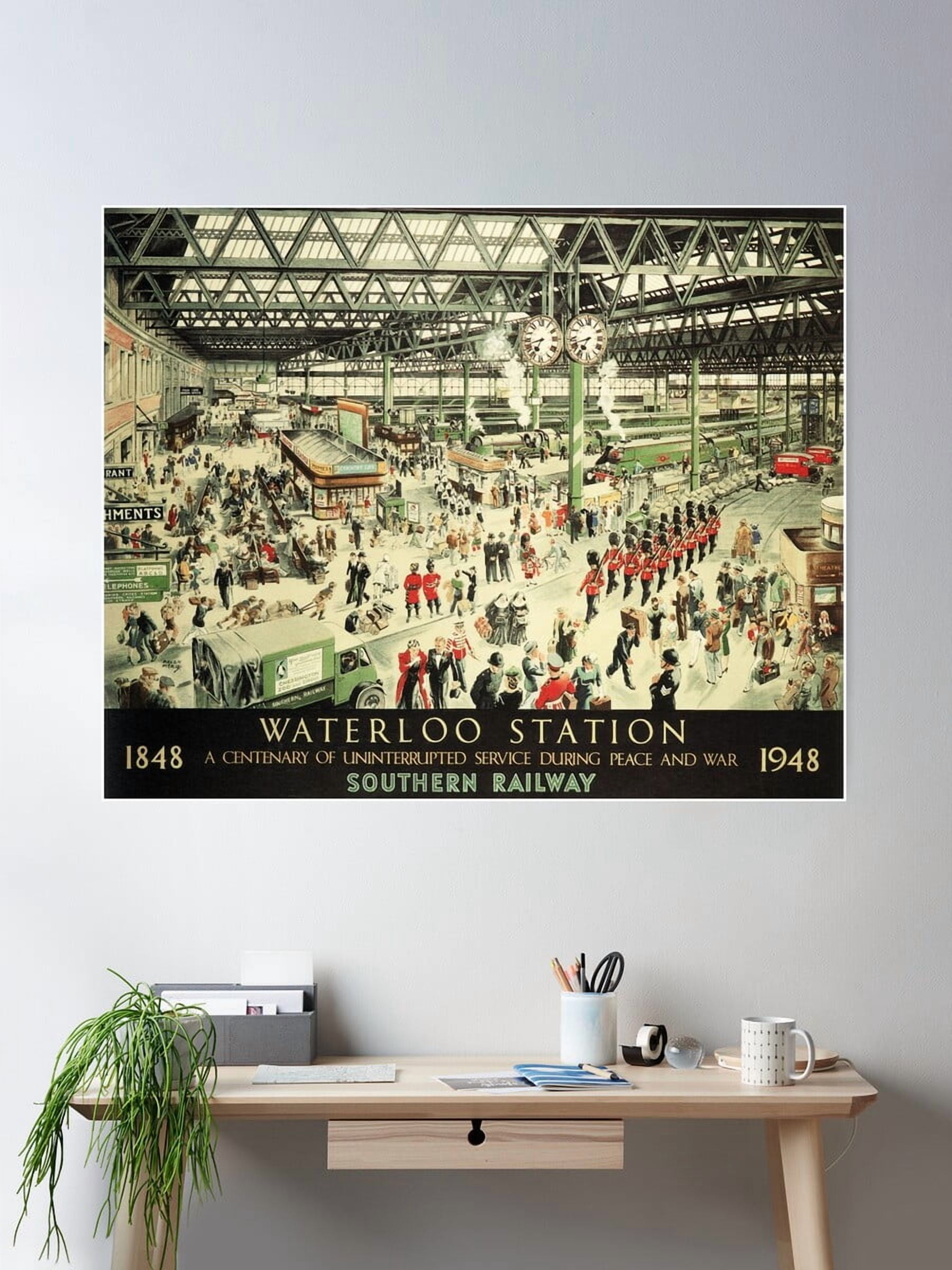 Kna Prints - 1 Pc Poster England Old Waterloo Train Station ...