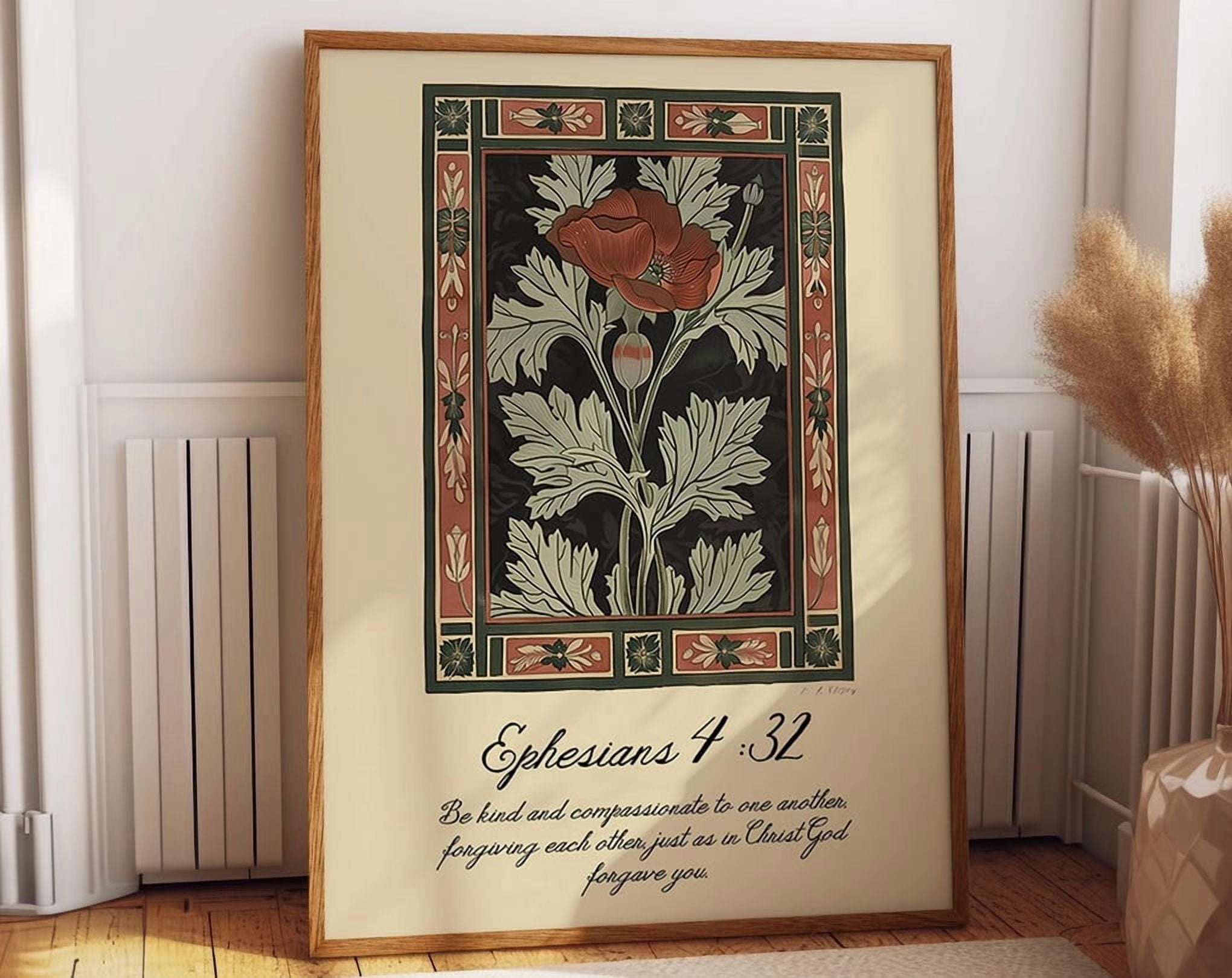 Kna Prints - 1 Pc Poster Ephesians 4:32 Bible Verse Wall Artred Poppy ...