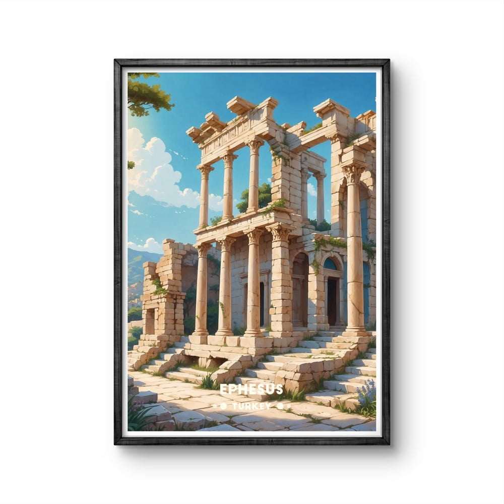 Kna Prints - 1 Pc Poster Ephesus Turkey Vintage Poster| Ancient Ruins ...