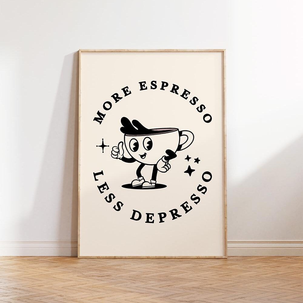 Kna Prints - 1 Pc Poster More Espresso Less Depresso Print, Coffee ...