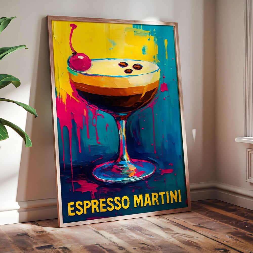 Kna Prints - 1 Pc Poster Espresso Martini Pop Art - Mounted D Poster ...