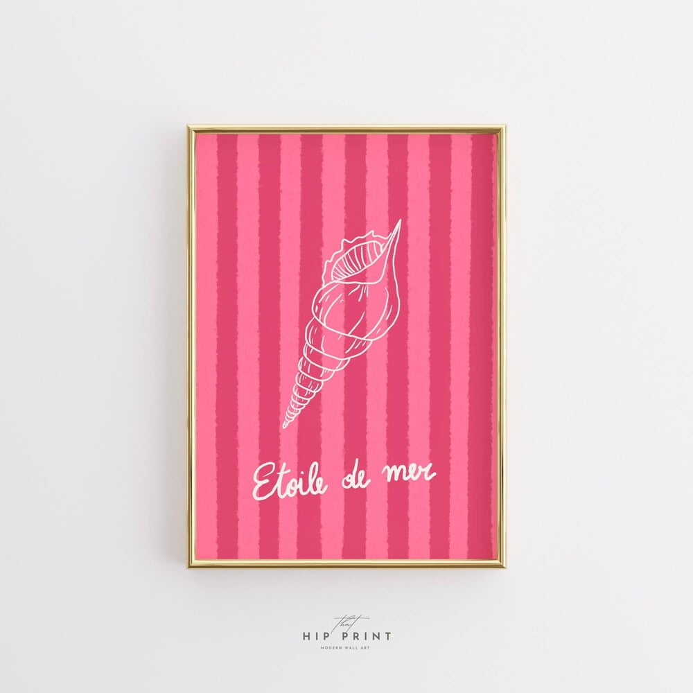 Kna Prints - 1 Pc Poster Etoile De Mer Print, Coastal Shell Wall Art In ...