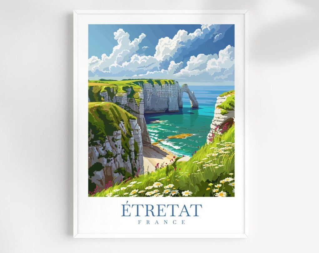 Kna Prints - 1 Pc Poster Etretat Travel Print Wall Art France Wall ...