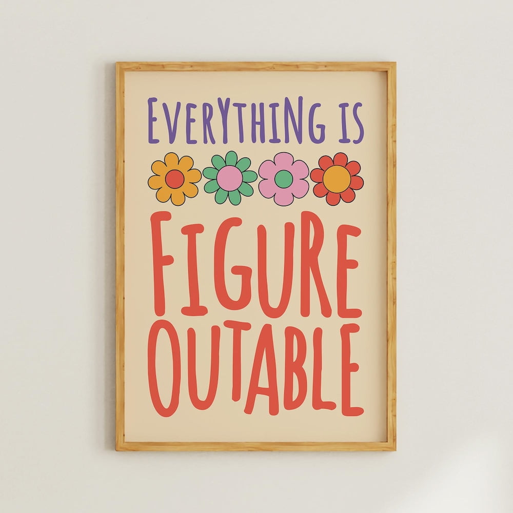 Kna Prints - 1 Pc Poster Everything Is Figureoutable Motivational Wall ...