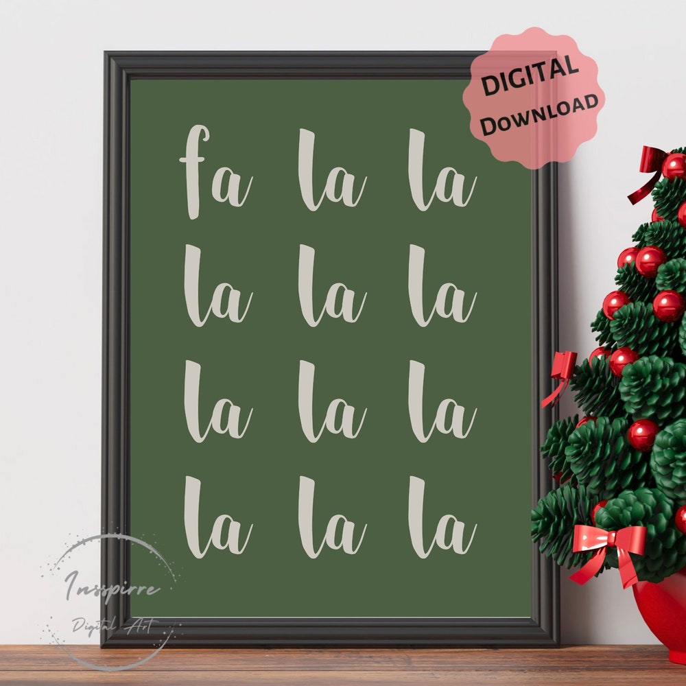 Kna Prints - 1 Pc Poster Fa La La La La Christmas Printable, Holiday ...