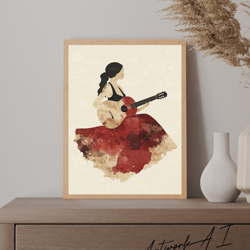Kna Prints - 1 Pc Poster Fado Romance – Poster For | Woman With Red ...