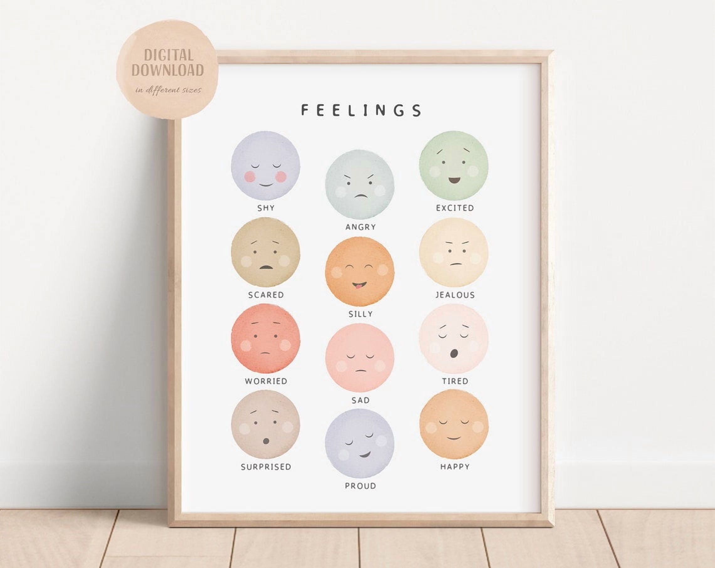 Kna Prints - 1 Pc Poster Feelings , Feelings Chart, Homeschool Decor ...