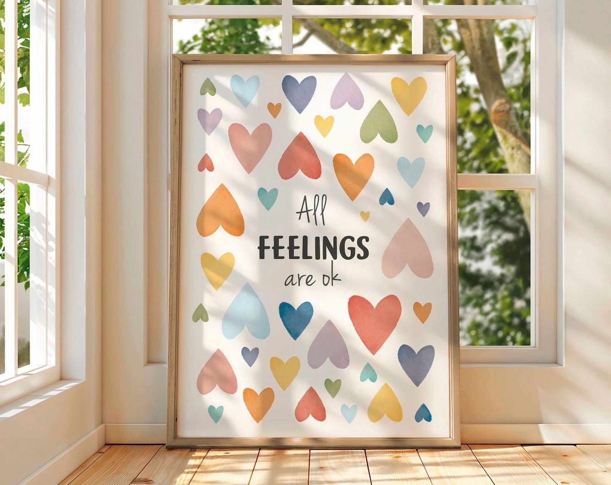 Kna Prints - 1 Pc Poster All Feelings Are Ok , Feelings Chart, Mental ...