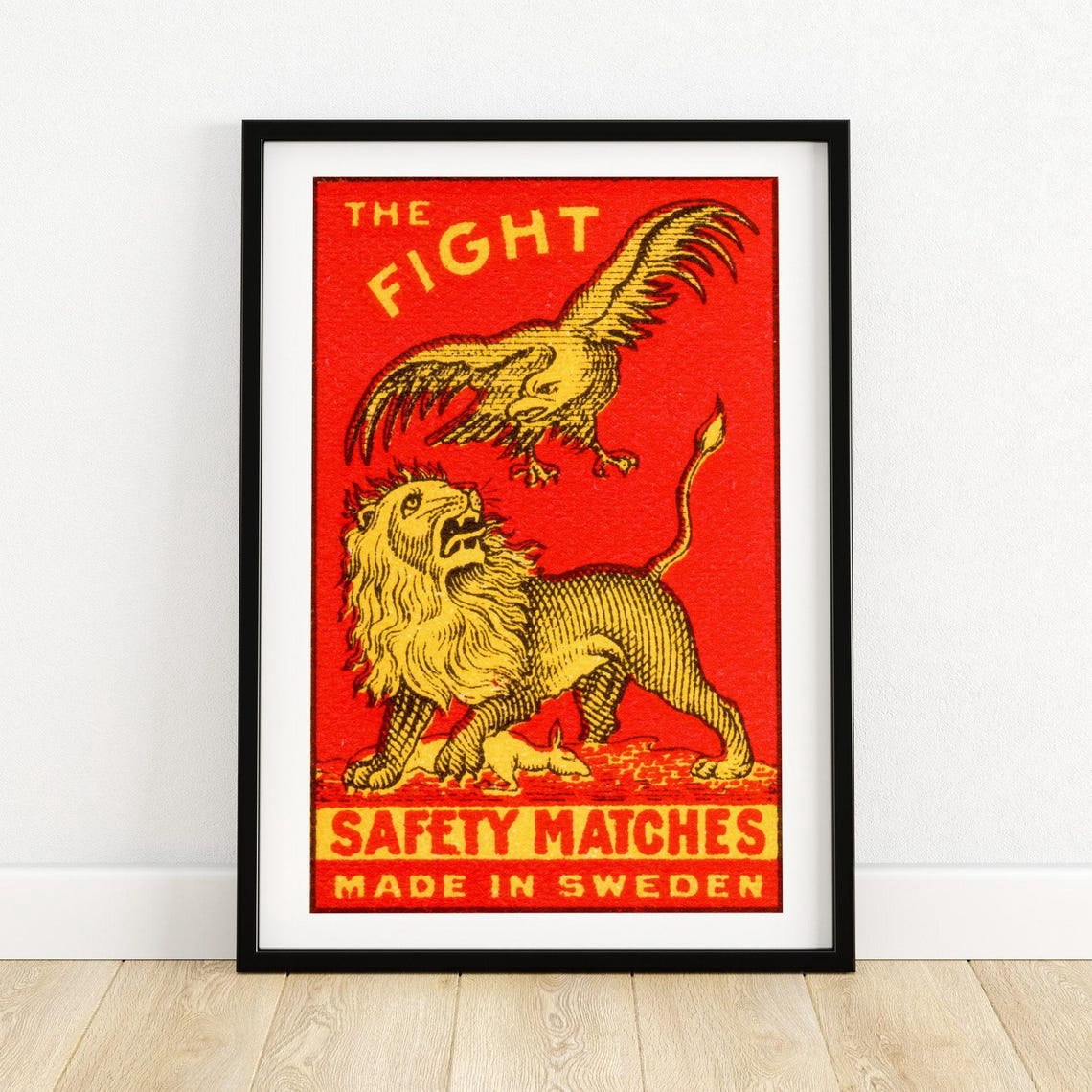 Kna Prints - 1 Pc Poster The Fight Matchbox Art Print Swedish Vintage ...