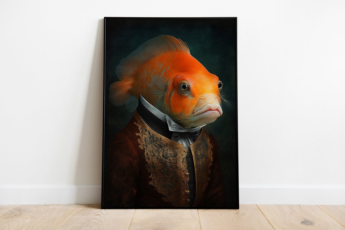 Kna Prints - 1 Pc Poster Fish Portrait Print, Renaissance Animal ...