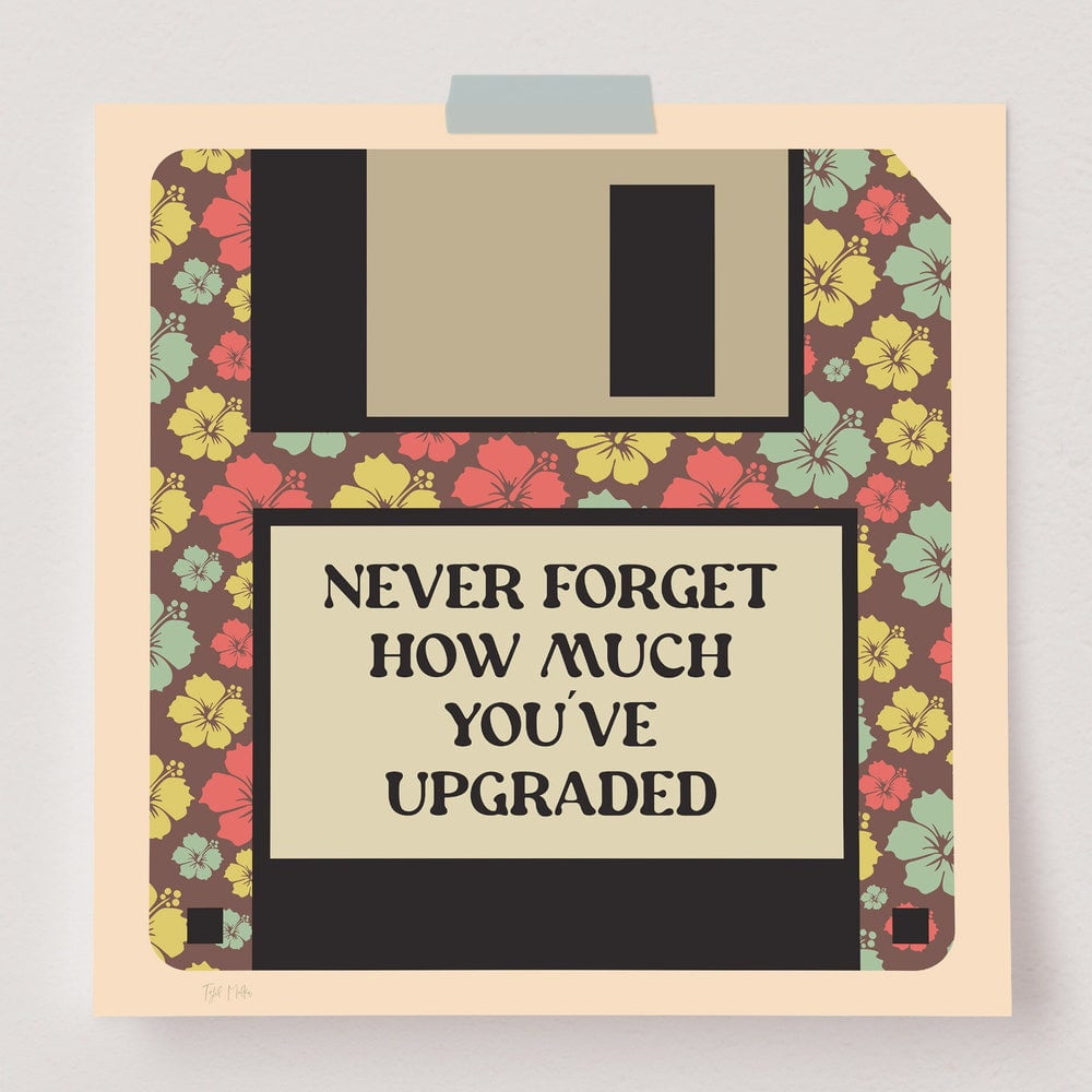 Kna Prints - 1 Pc Poster Floppy Disc Poster, Retro Quote Wall Art ...
