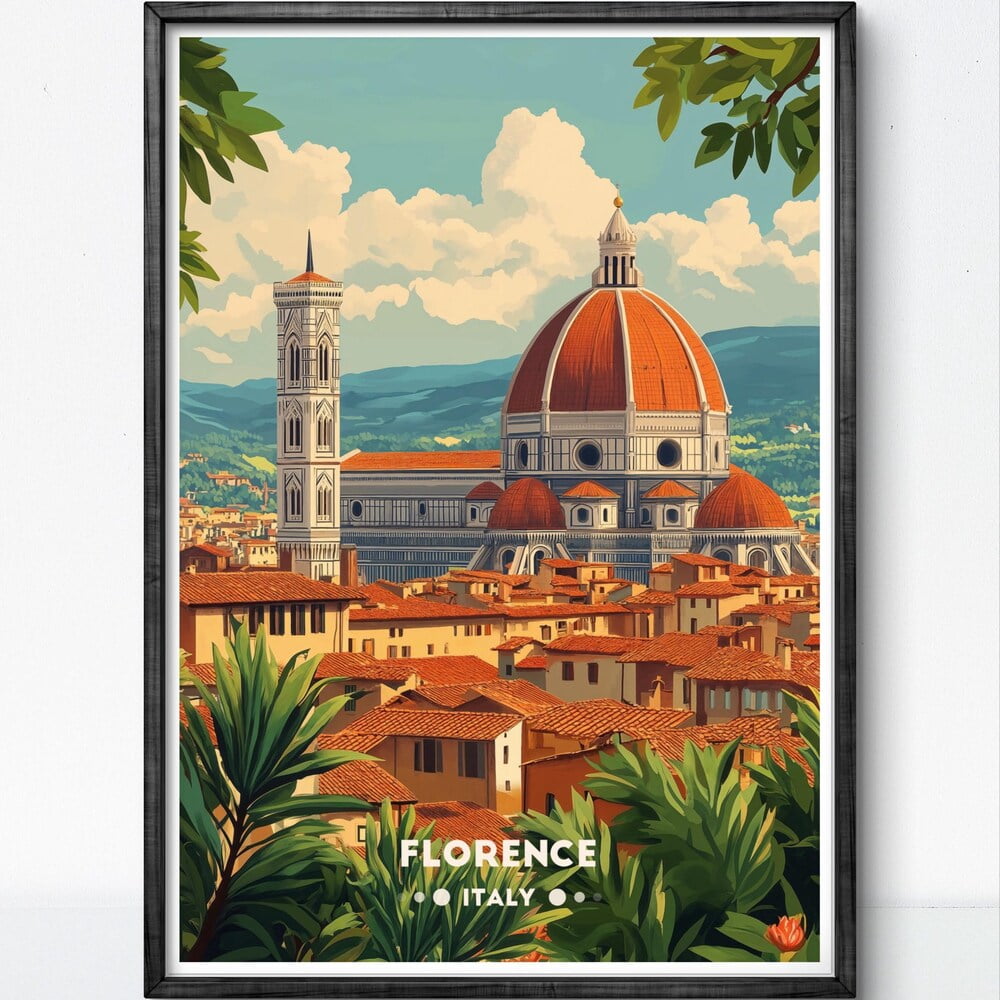 Kna Prints - 1 Pc Poster Florence Italy Poster – Duomo Skyline, Tuscan ...