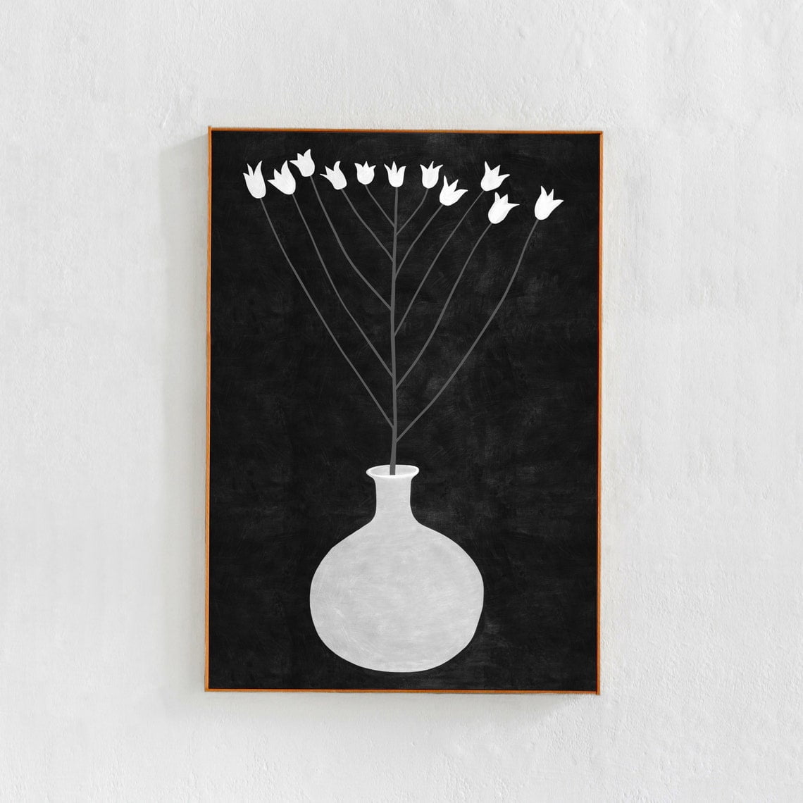 Kna Prints - 1 Pc Poster Flower In A Vase , Floral Art: Black And White ...