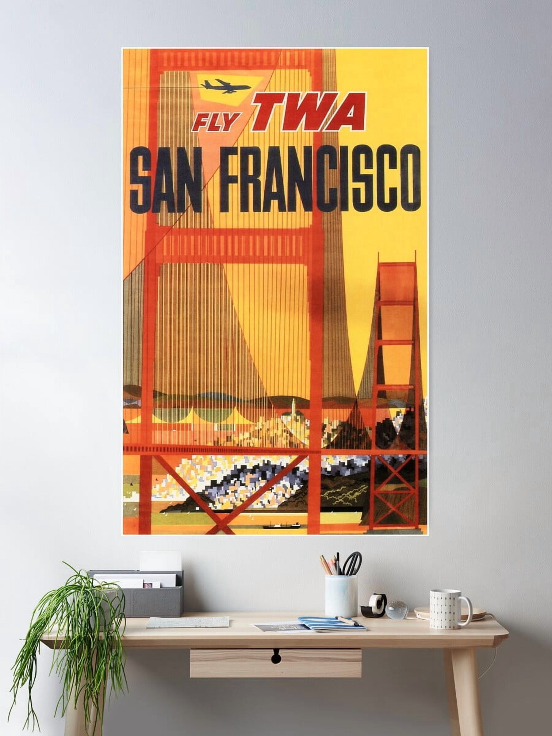 Kna Prints - 1 Pc Poster Fly To San Francisco Usa Golden Gate Bridge ...