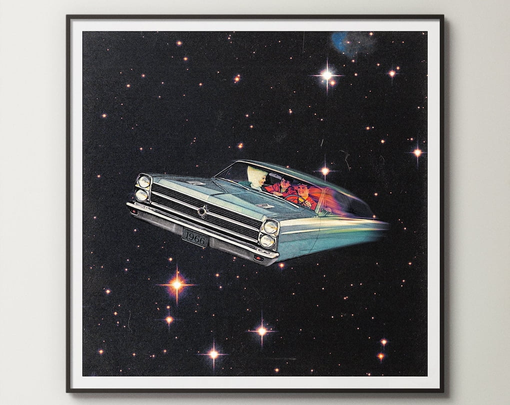 Kna Prints - 1 Pc Poster Flying To The Future Retro Futurism Space ...