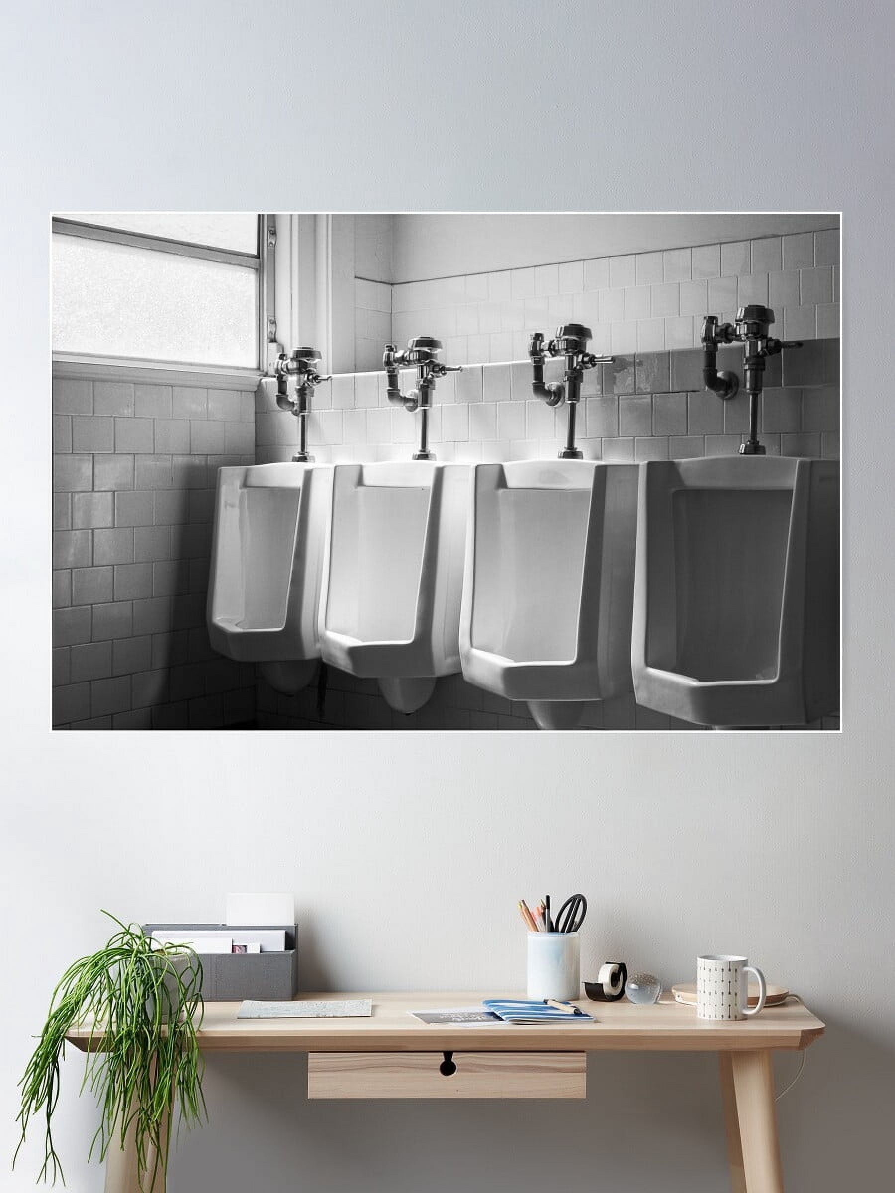 Kna Prints - 1 Pc Poster Four Urinals In A Row Bw, UNFRAMED-24x36 ...