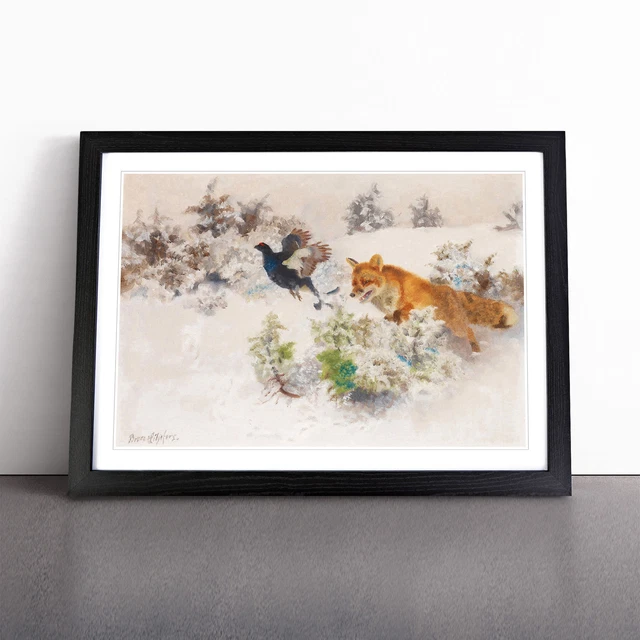 Kna Prints - 1 Pc Poster Fox Chasing Bird By Bruno Liljefors Wall ...