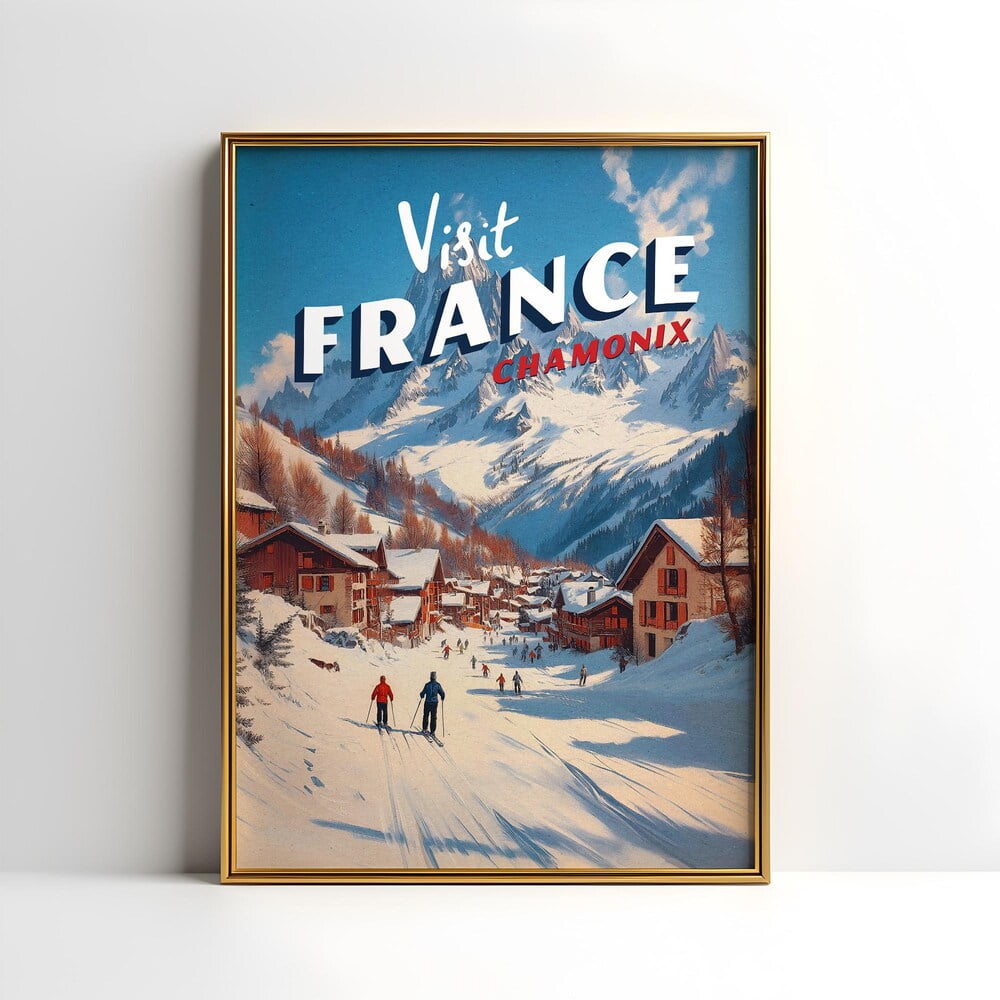 Kna Prints - 1 Pc Poster France Chamonix Ski Resort Vintage Travel ...