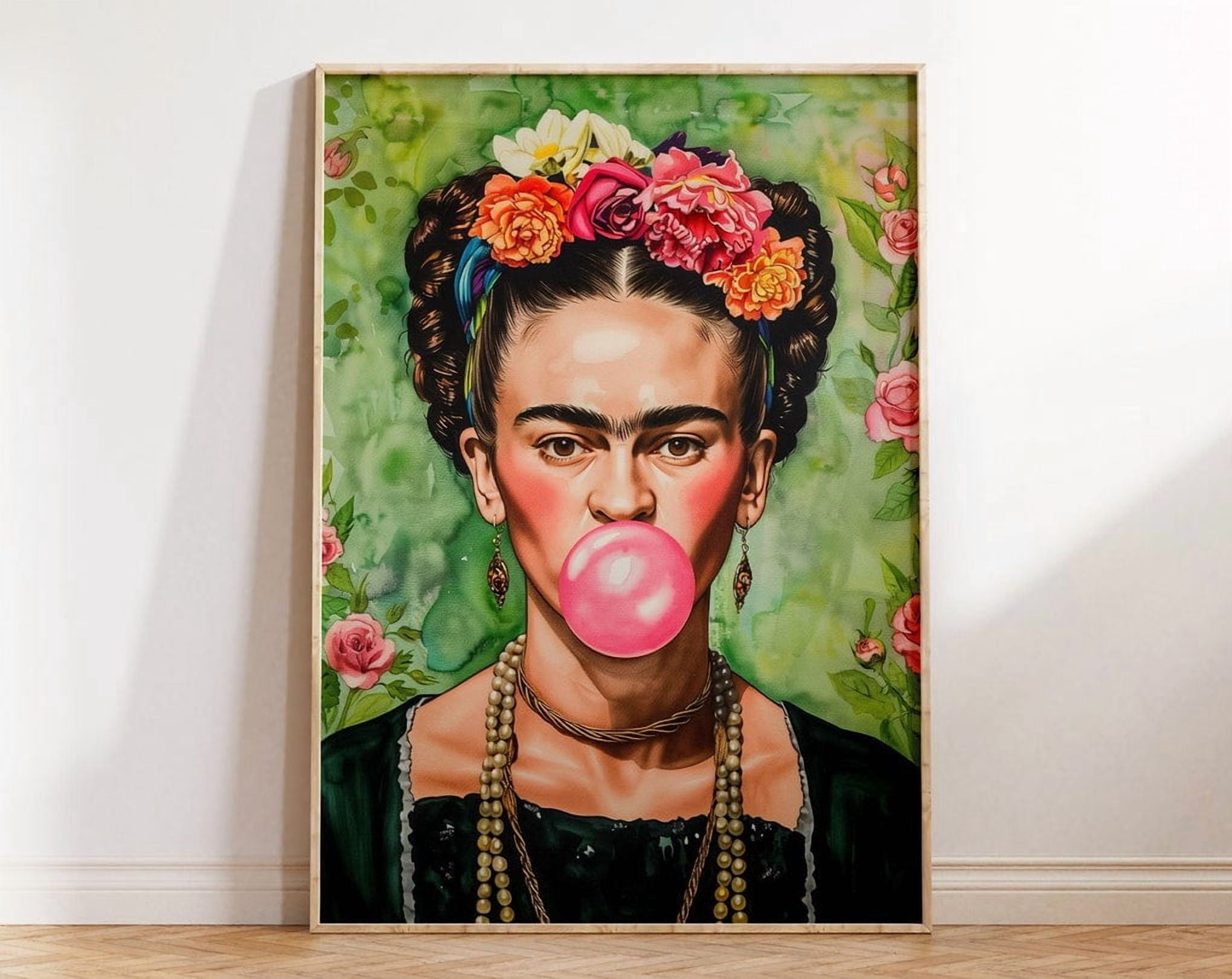 Kna Prints - 1 Pc Poster Frida Kahlo Pink Bubblegum , Frida Kahlo With ...