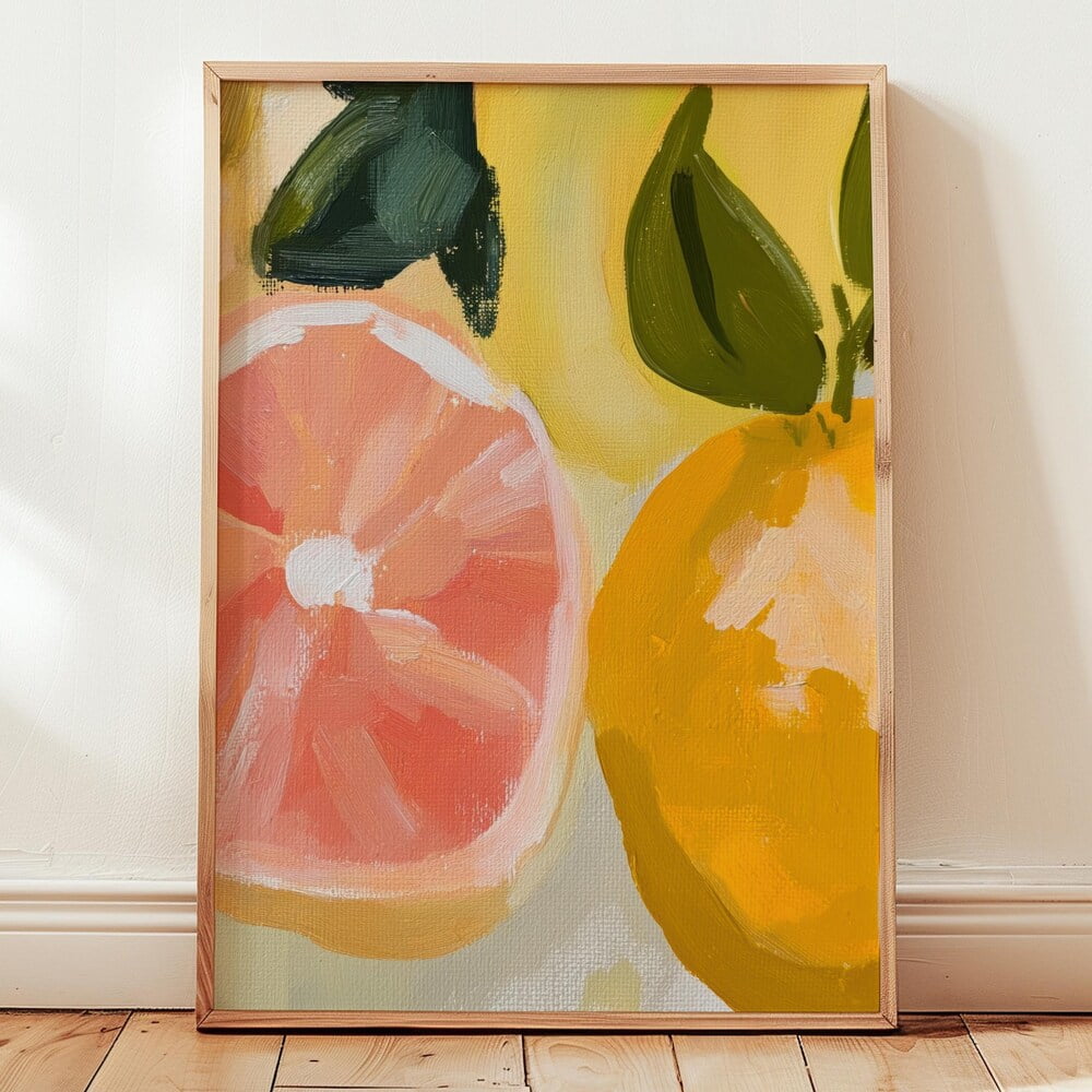 Kna Prints - 1 Pc Poster Fruit Painting | Grapefruit Posters | Foodie Posters | Citrus Fruit ...