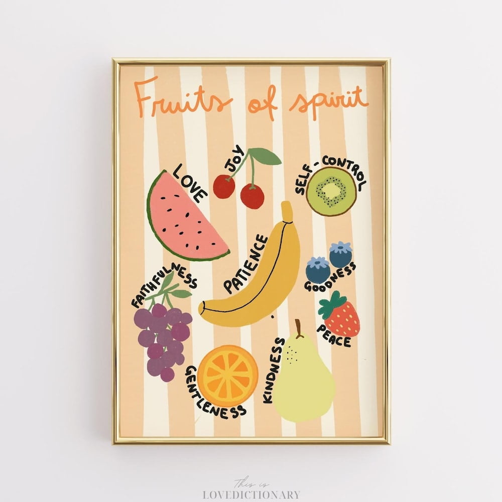 Kna Prints - 1 Pc Poster Fruits Of The Spirit Wall Art, Funny Christian ...