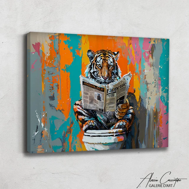 Kna Prints - 1 Pc Poster Funky Wall Tiger On Large Pop Art Prints Decor ...