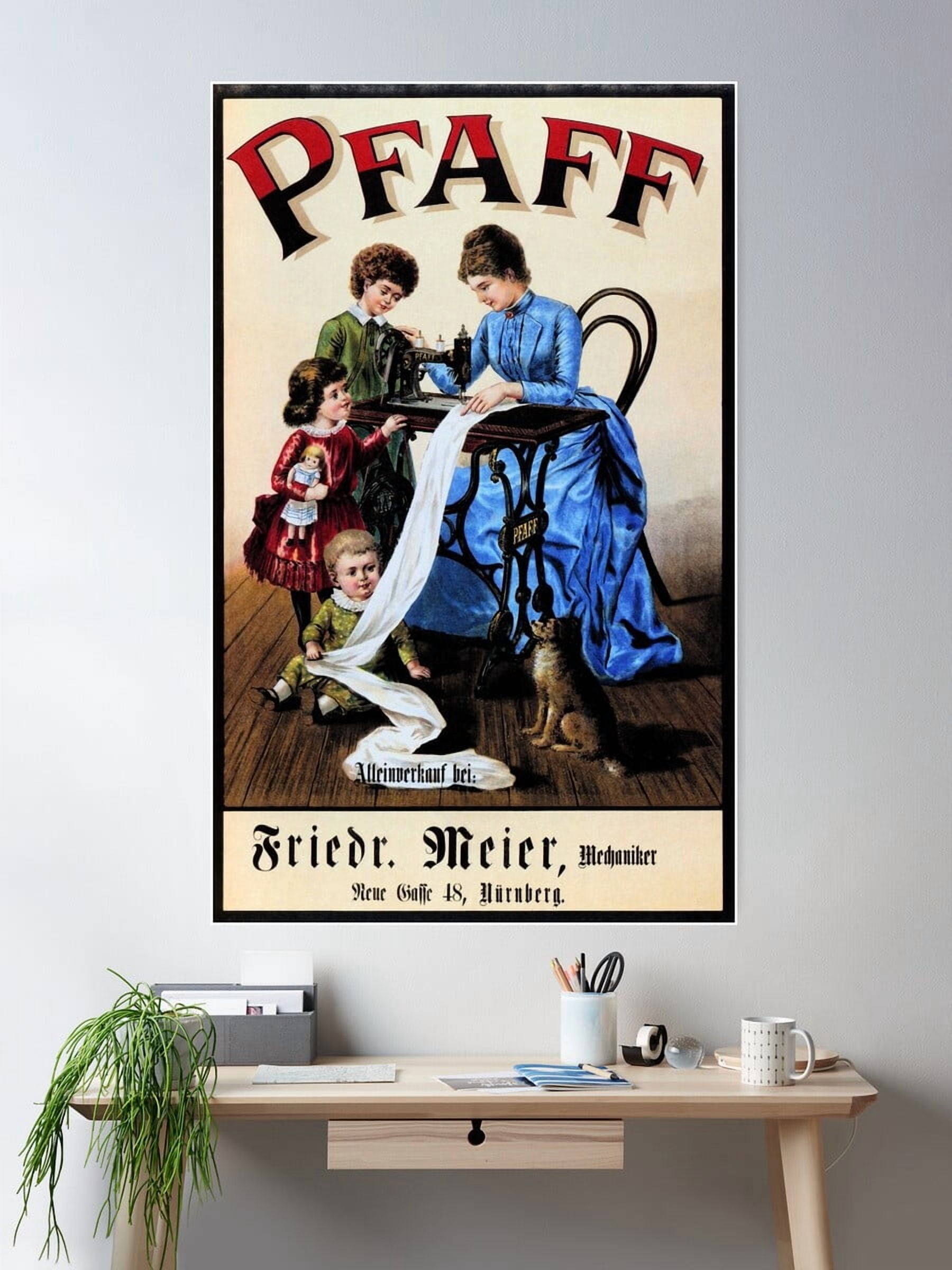 Kna Prints - 1 Pc Poster German Pfaff Sewing Machine Mother And Child Vintage Advertisement ...