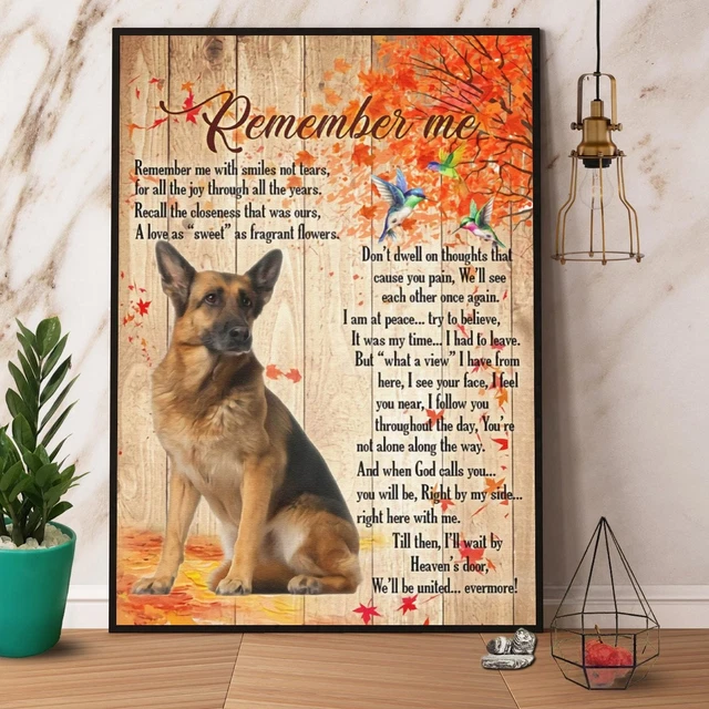 Kna Prints - 1 Pc Poster German Shepherd & Hummingbird Remember Me Wall ...