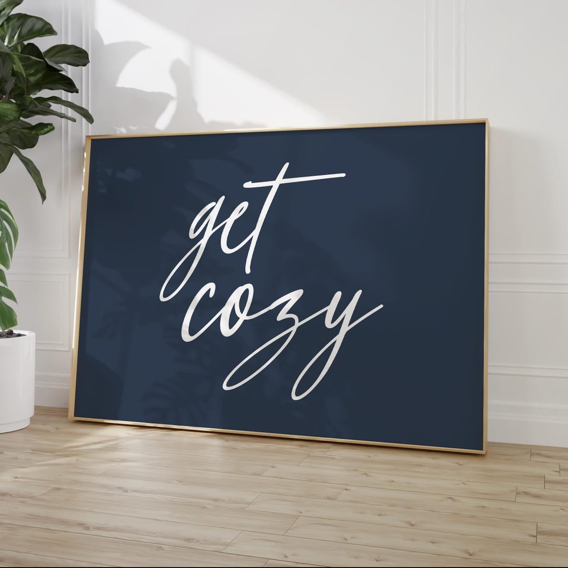 Kna Prints - 1 Pc Poster Get Cozy Print Minimalist Typography , Cute ...