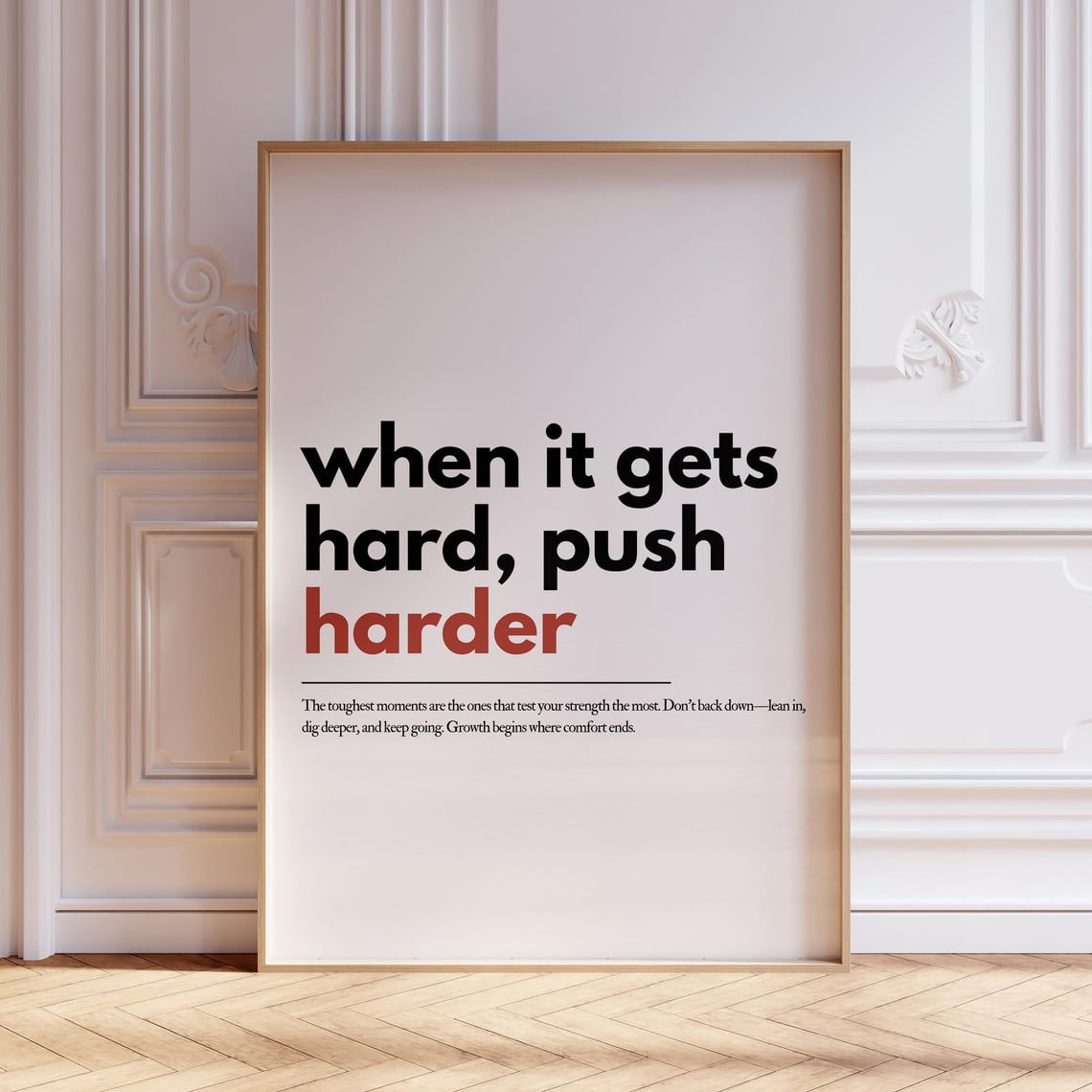 Kna Prints - 1 Pc Poster When It Gets Hard Push Harder Motivational ...