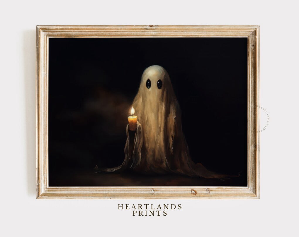 Kna Prints - 1 Pc Poster Ghost Artwork Painting Of Spooky Cute Ghost ...