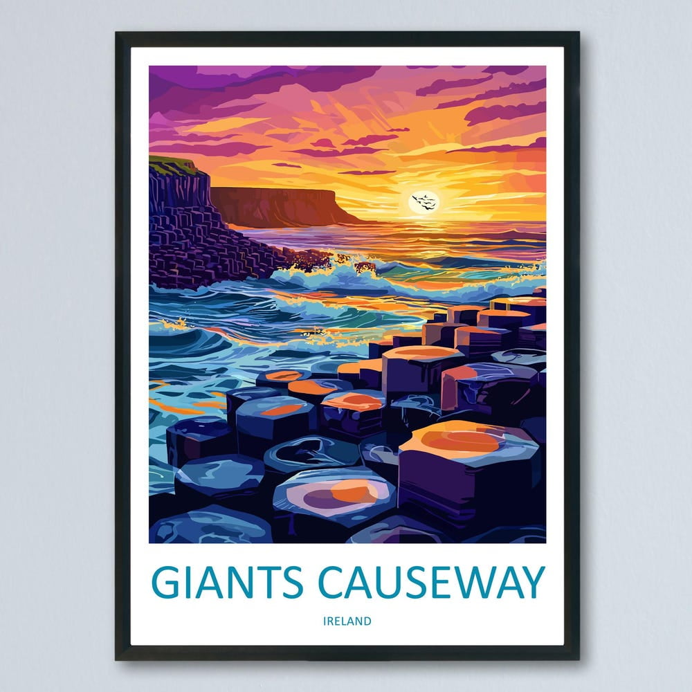 Kna Prints - 1 Pc Poster Giant'S Causeway Cartoon Travel Poster Ireland ...