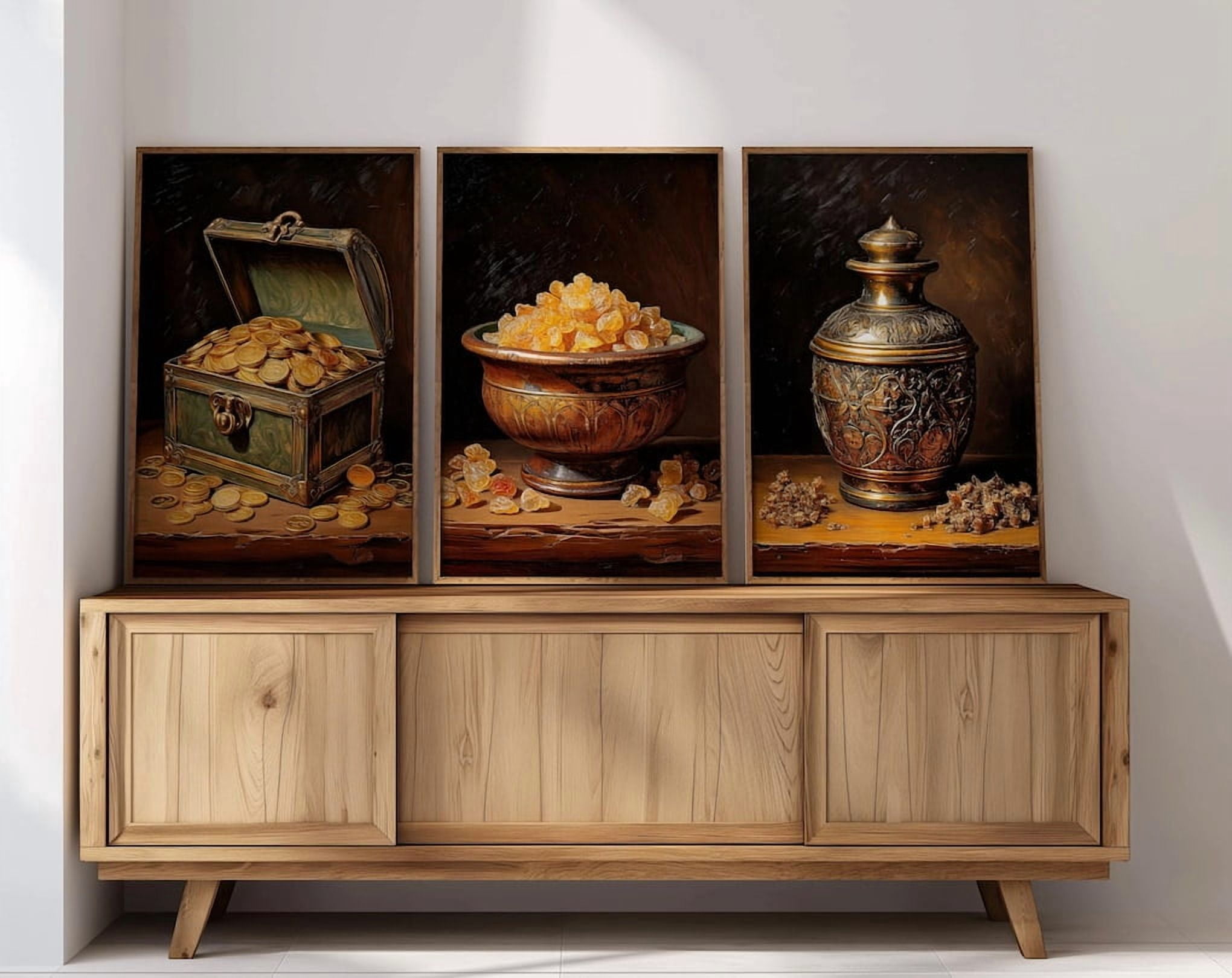 Kna Prints - 1 Pc Poster Gifts Of The Three Wise Men Print Gold ...