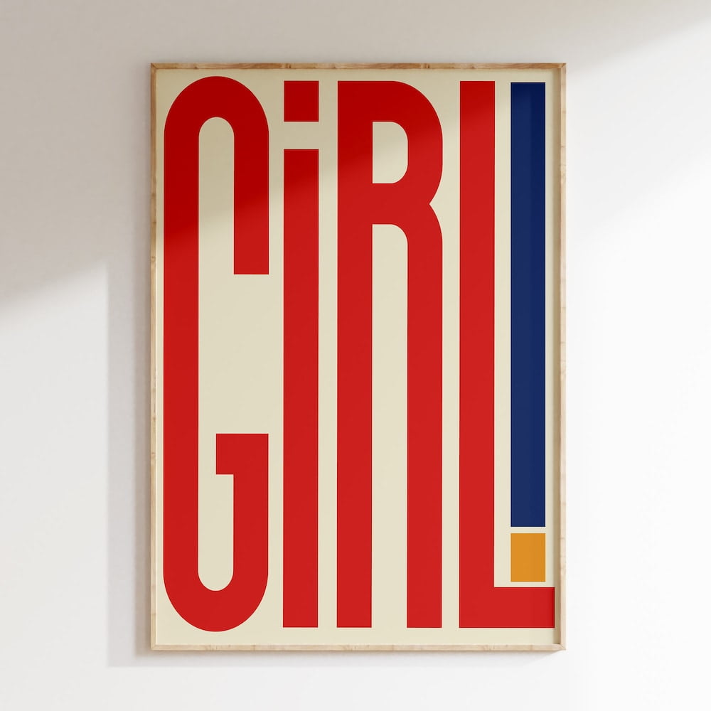 Kna Prints - 1 Pc Poster Girl! Wall Art Print, Bold Print, Modern ...