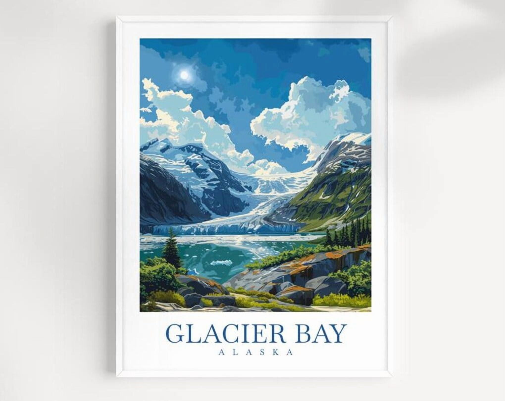 Kna Prints - 1 Pc Poster Glacier Bay Alaska Illustrated Art Print ...