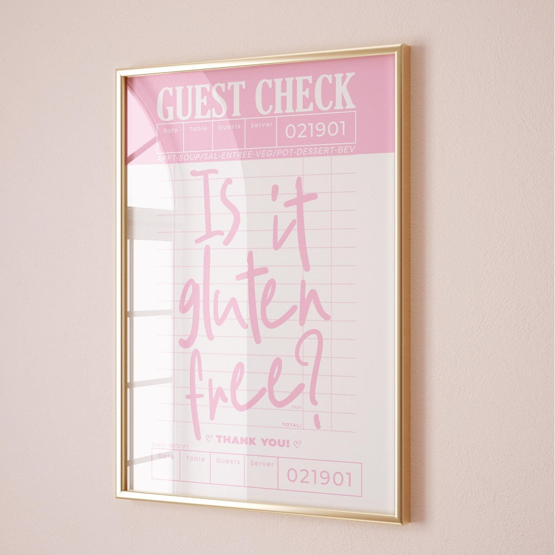 Kna Prints - 1 Pc Poster Is It Gluten Free Print, Guest Check , Trendy Fky Dorm Wall Art, Preppy ...