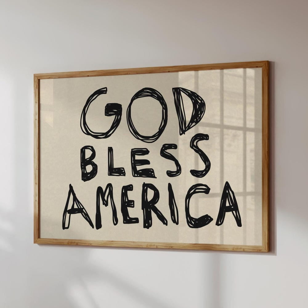 Kna Prints - 1 Pc Poster God Bless America Print Independence Day Art ...