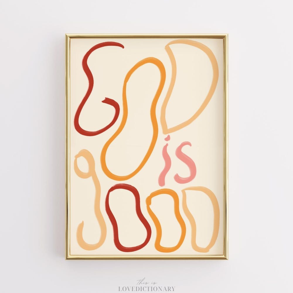 Kna Prints - 1 Pc Poster God Is Good Print, Abstract Christian Wall Art ...