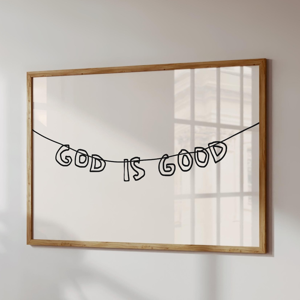 Kna Prints - 1 Pc Poster God Is Good Print Trendy Christian Wall Art ...