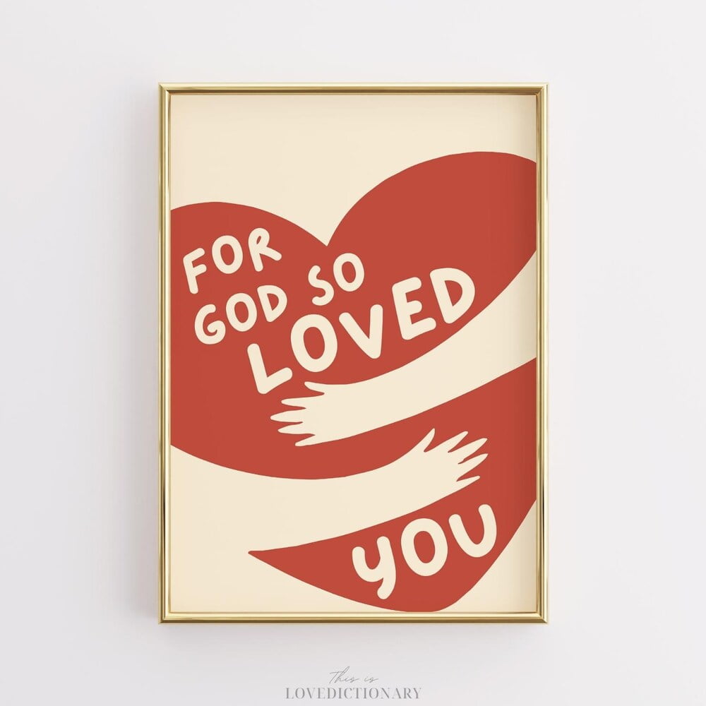 Kna Prints - 1 Pc Poster For God So Loved Wall Art, Funny Christian ...