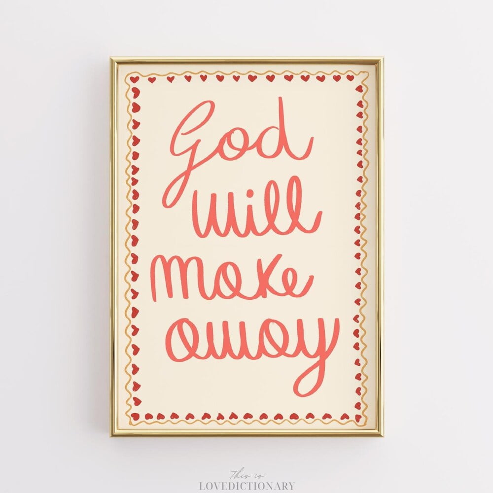 Kna Prints - 1 Pc Poster God Will Make Way Wall Art, Funny Christian ...