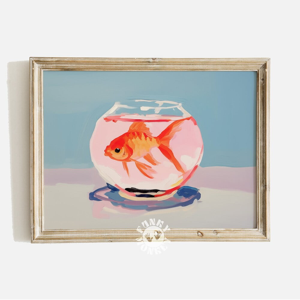 Kna Prints - 1 Pc Poster Gold Fish Print, Cute Girly Wall Art, Preppy ...