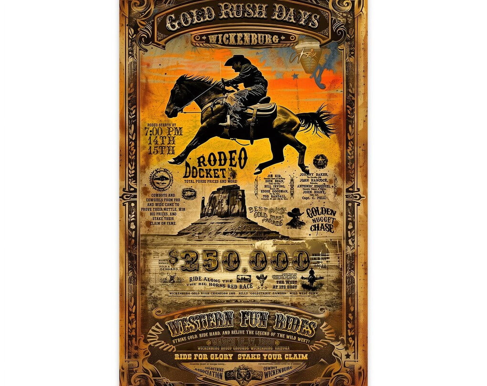 Kna Prints - 1 Pc Poster Gold Rush Days Rodeo Wickenburg Western Event ...