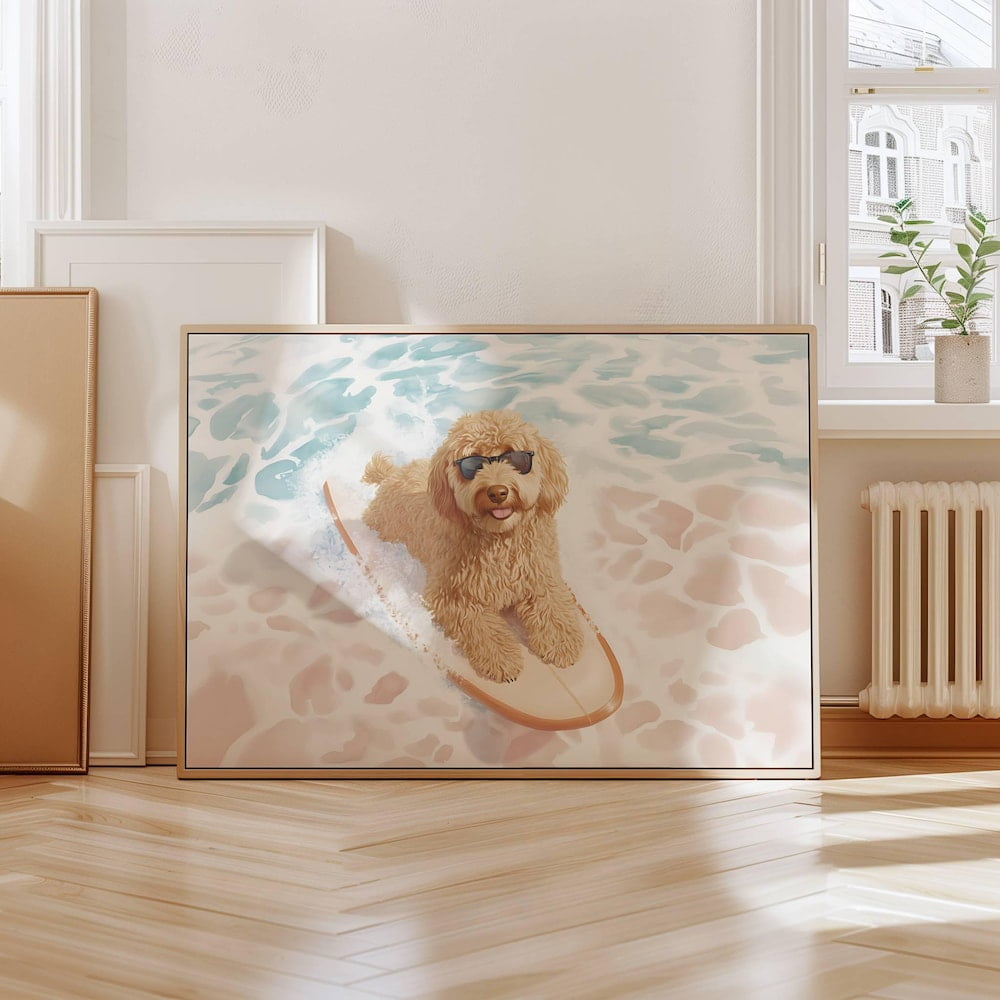 Kna Prints - 1 Pc Poster Golden Doodle Swimming In Ocean Print ...