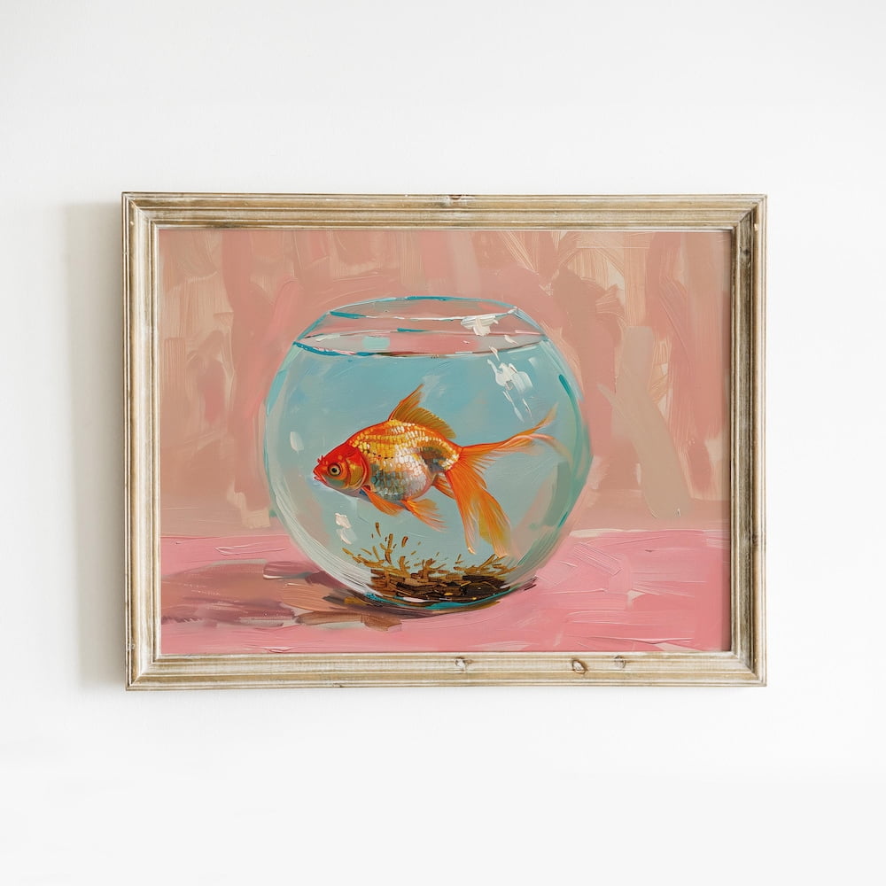 Kna Prints - 1 Pc Poster Goldfish In Aquarium Printable Wall Art ...