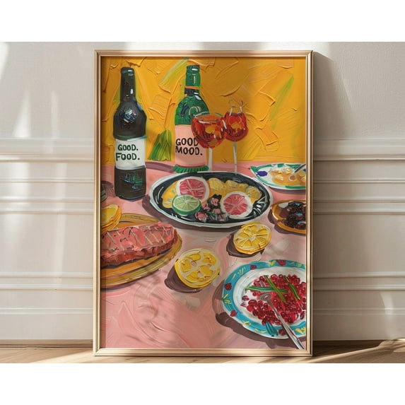 Kna Prints - 1 Pc Poster Good Food Good Mood , Trendy Kitchen Decor ...