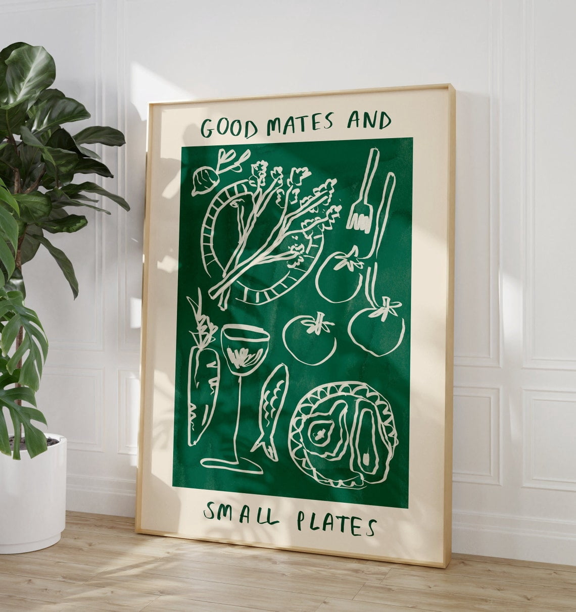 Kna Prints - 1 Pc Poster Good Mates And Small Plates Wall Print Tapas ...